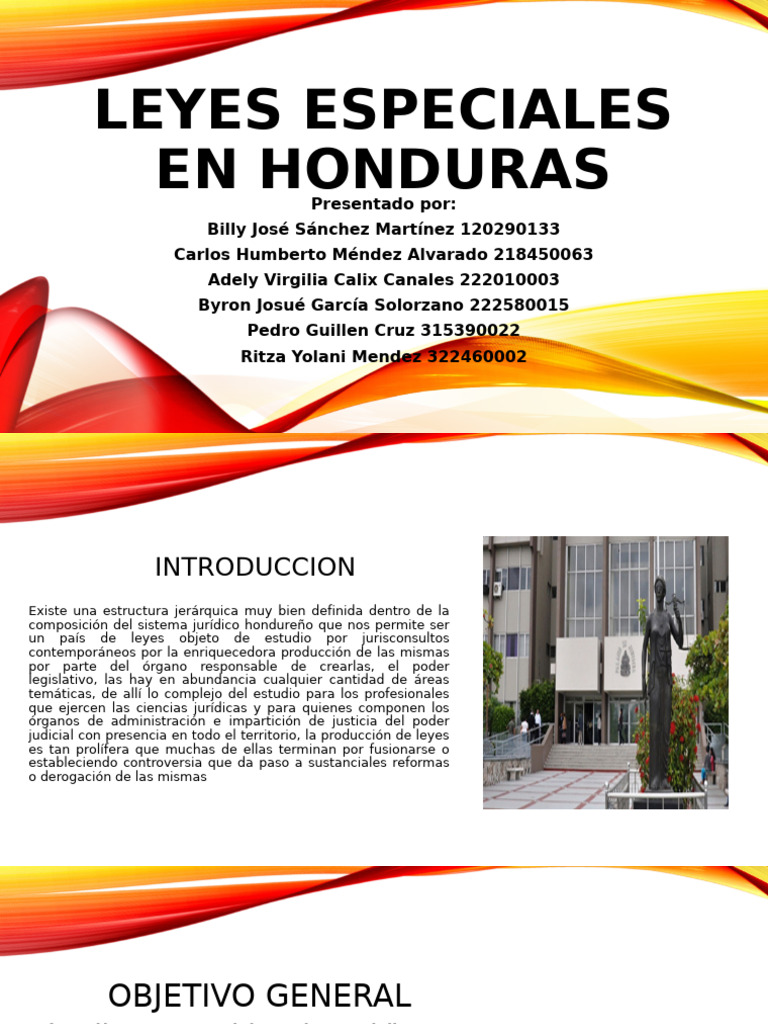 LEYES ESPECIALES EN HONDURAS | PDF