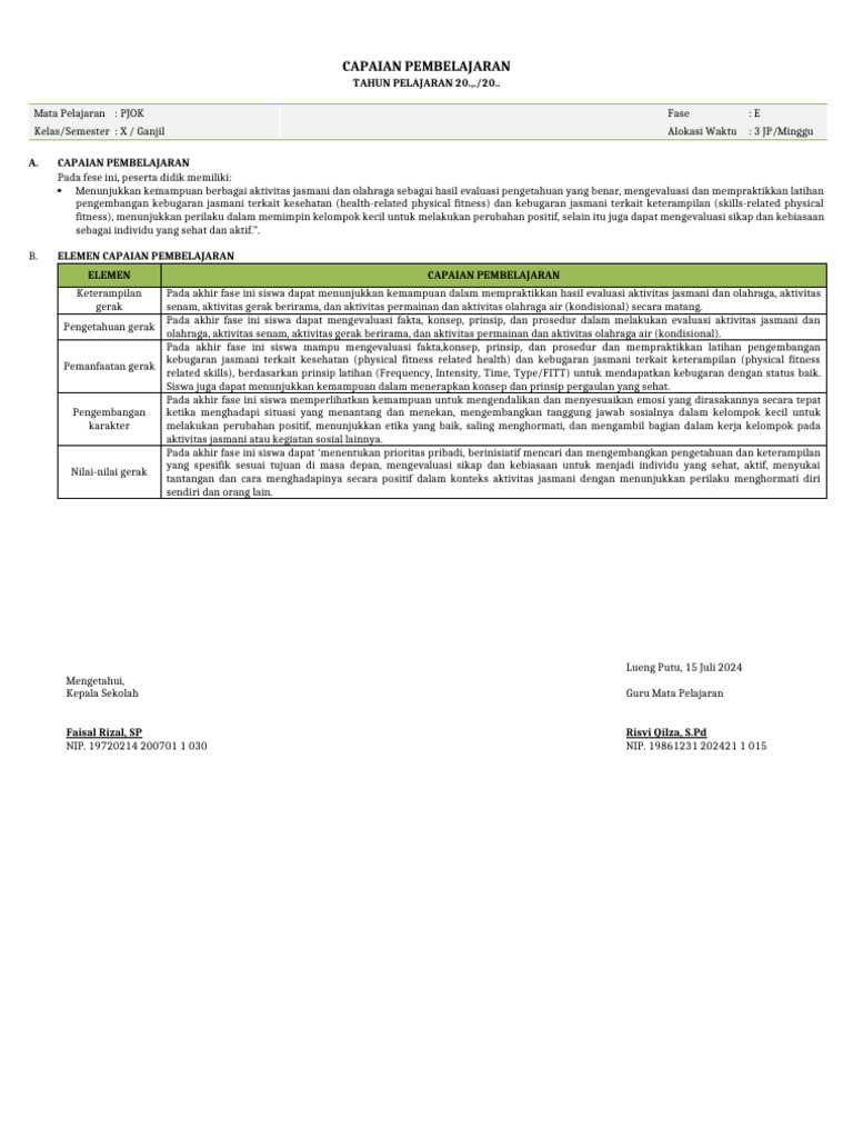 5. CP PJOK K-X | PDF