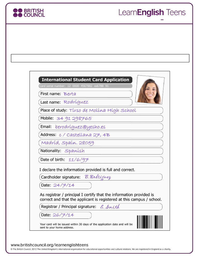 student_card_application_-_exercises_4 | PDF