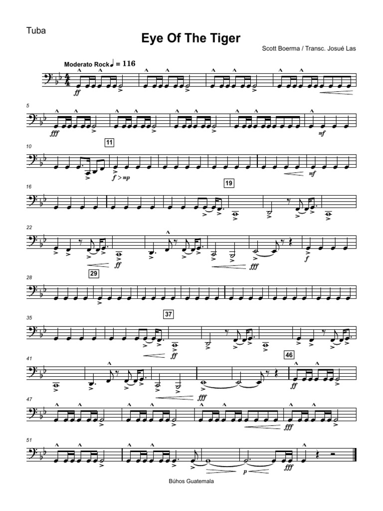 Eye of The Tiger-Tuba | PDF