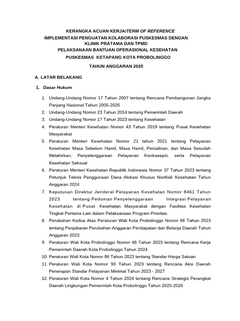 Rev 6. TOR RAB PENGUATAN KOLABORATIF 2025 | PDF