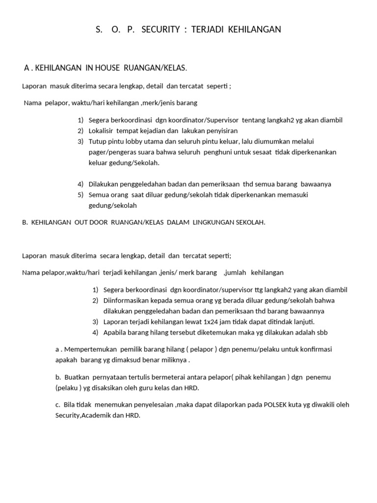 S o P Security | PDF