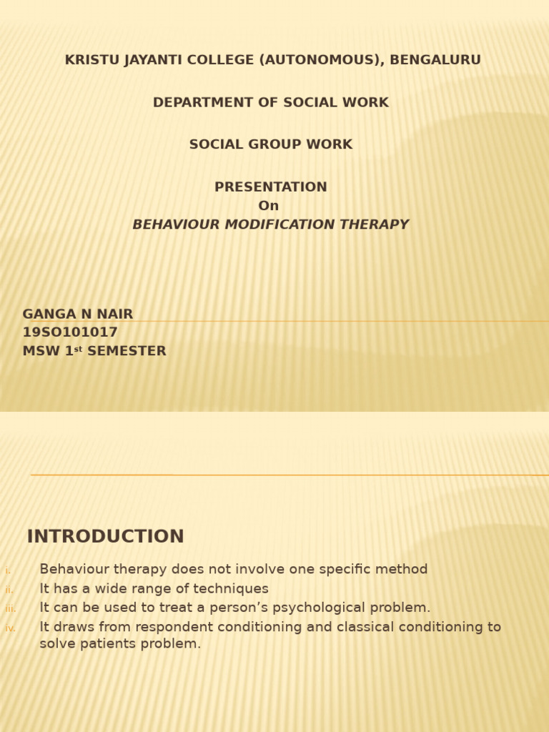 Behaviour Therapy | PDF