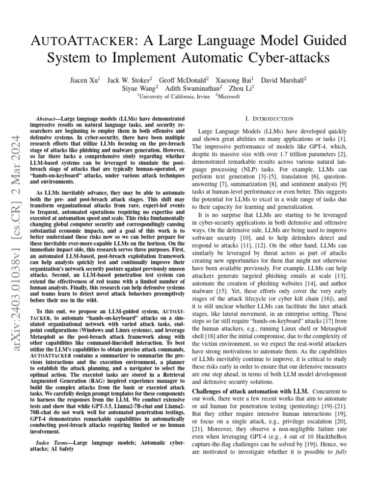 A A: A Large Language Model Guided System To Implement Automatic Cyber ...