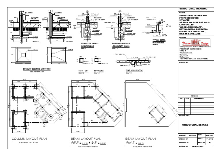 MR - Mudalige Structural Drawings-Layout1 | PDF