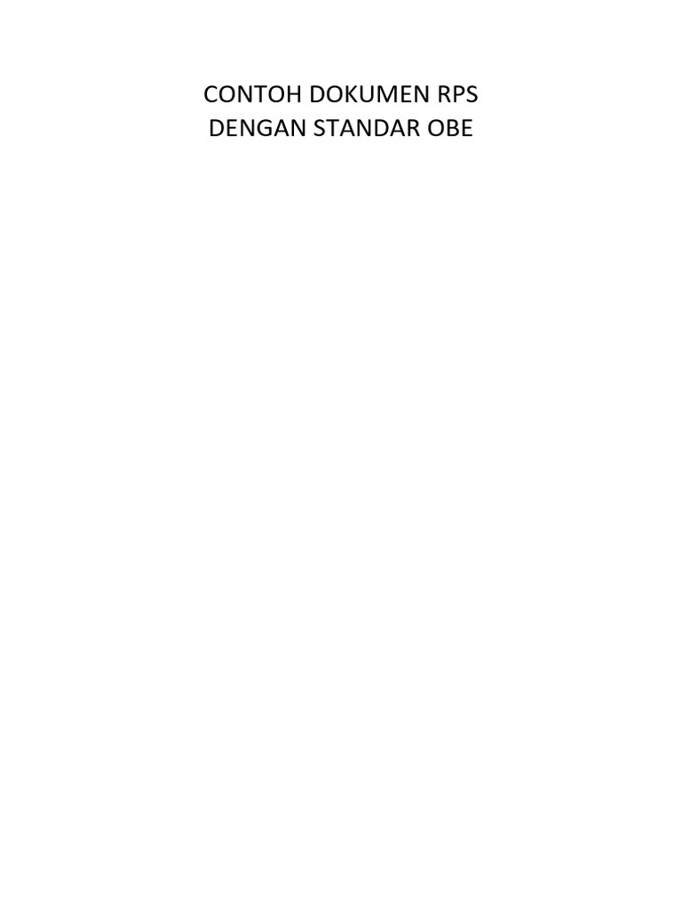 Rps Standar Obe | PDF