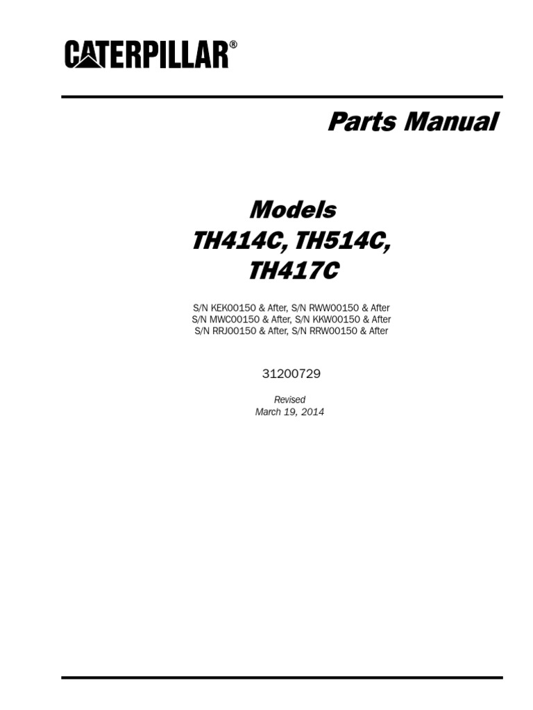 D - TH414C TH514C TH417C - CAT - Parts | PDF