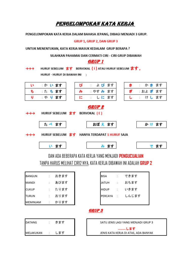 P14 PENGELOMPOKAN KATA KERJA | PDF