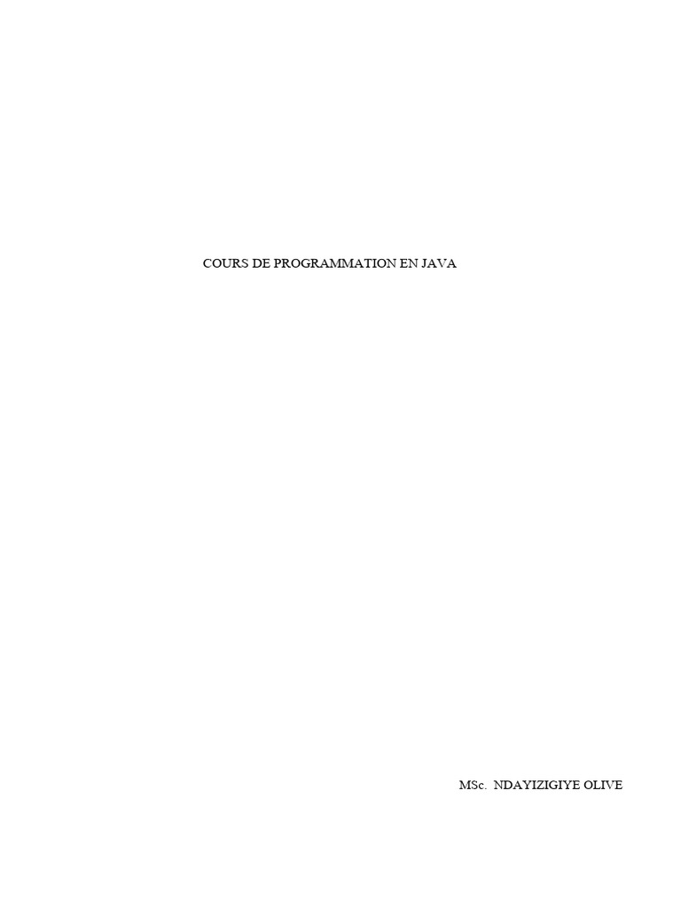 Programmation en Java 2023 | PDF