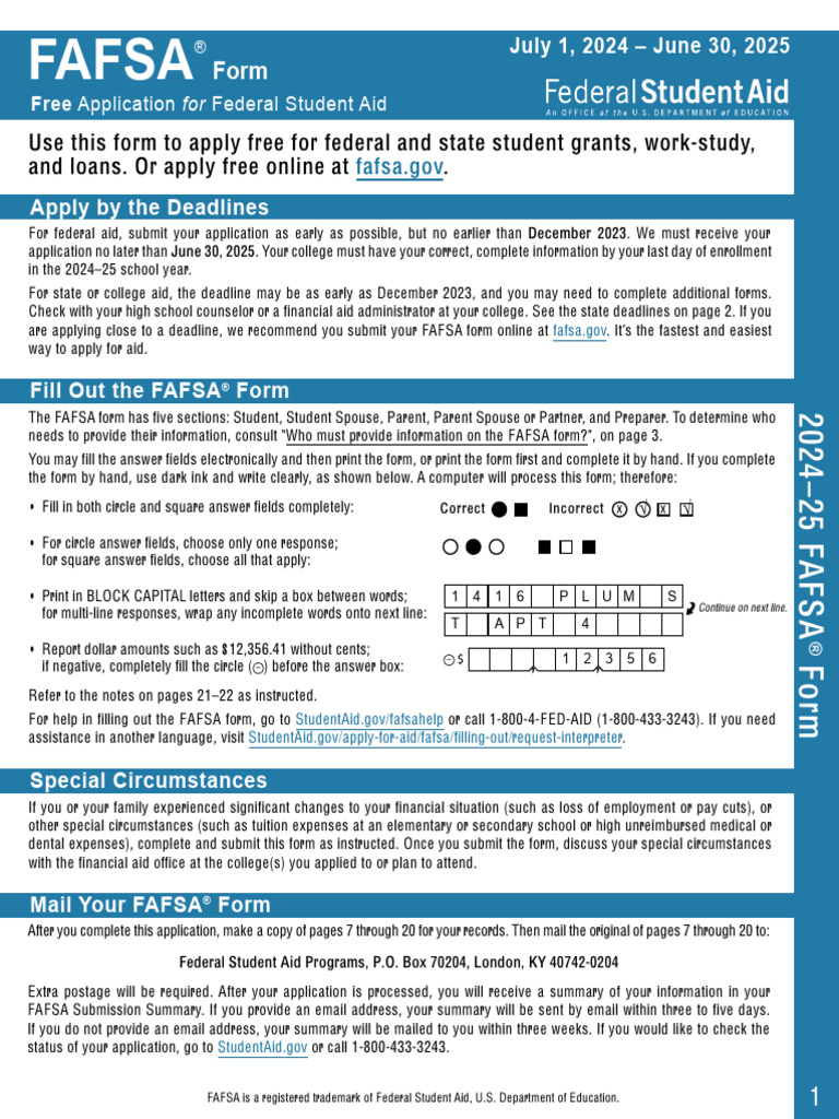 Httpsstudentaid - Govsitesdefaultfiles2024 25 Fafsa PDF | PDF