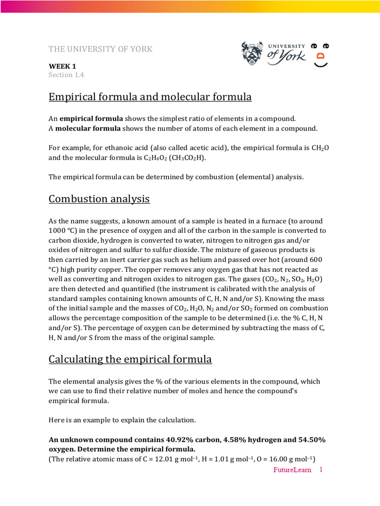 Combustion Analysis Formulae | PDF