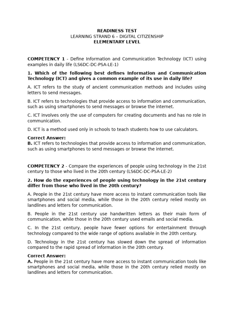 LS - 6 DIGITAL CITIZENSHIP ELEMENTARY LEVEL | PDF