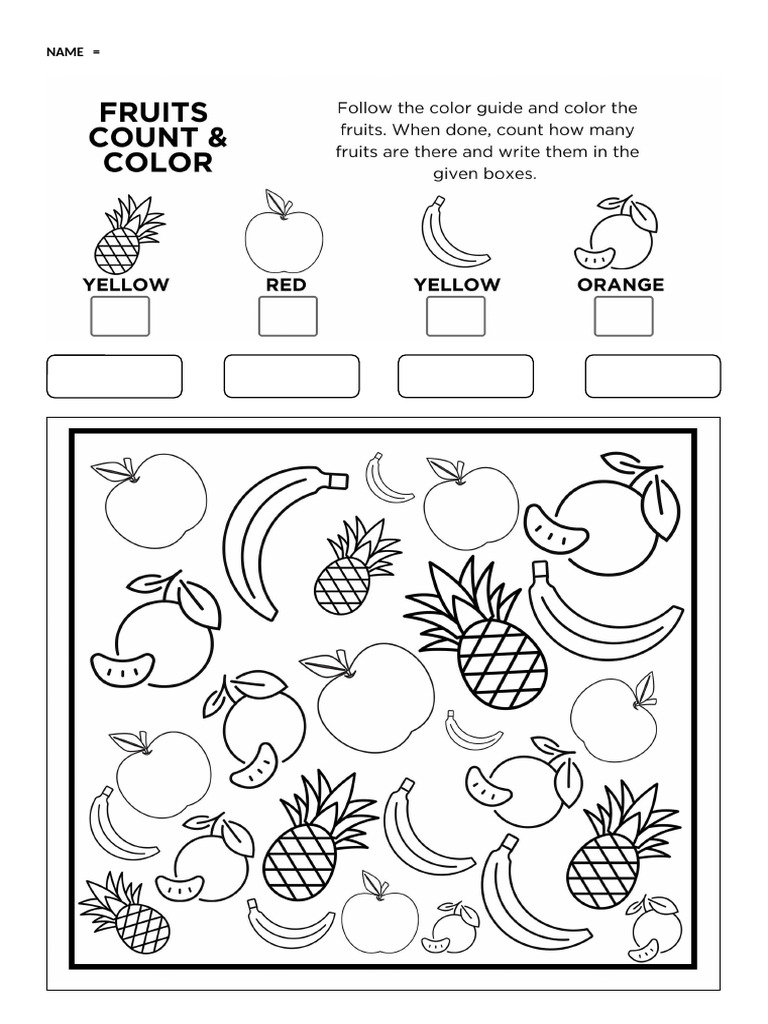Kelas 1 Color and Count Fruits 20 Mei | PDF