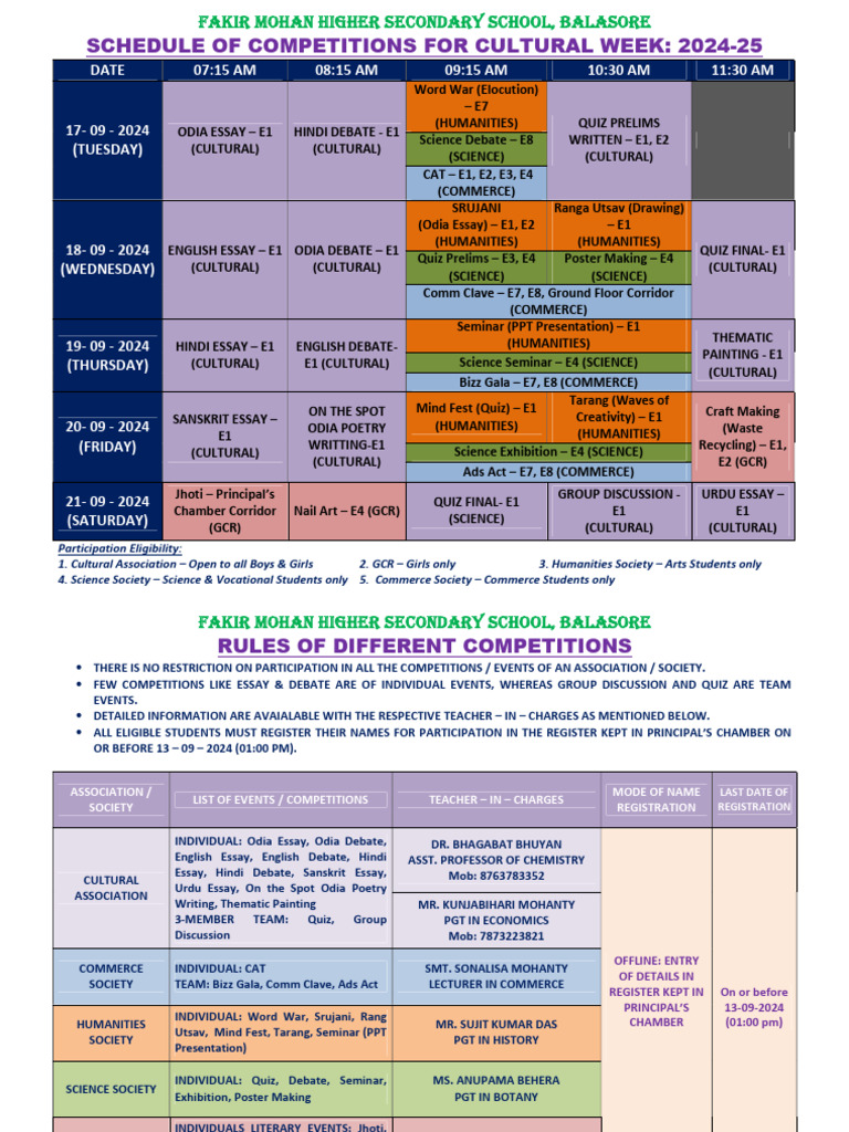 Literary Competitions 2024-25 | PDF