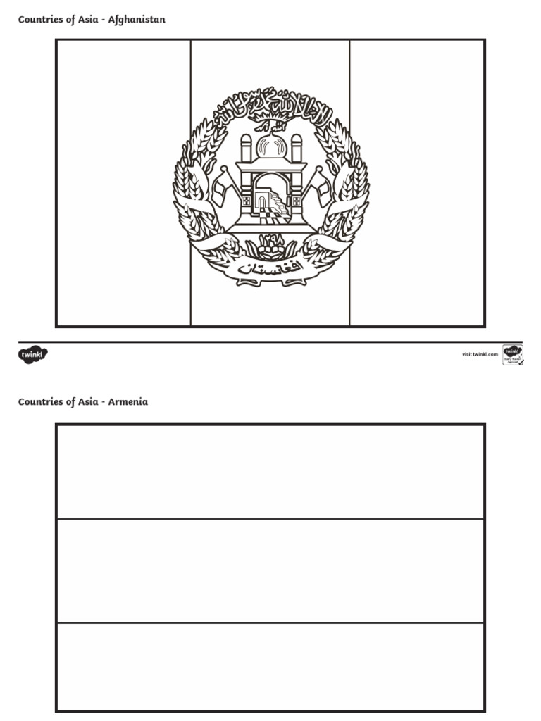 T G 398 Countries of Asia Flags Colouring Pages - Ver - 7 | PDF
