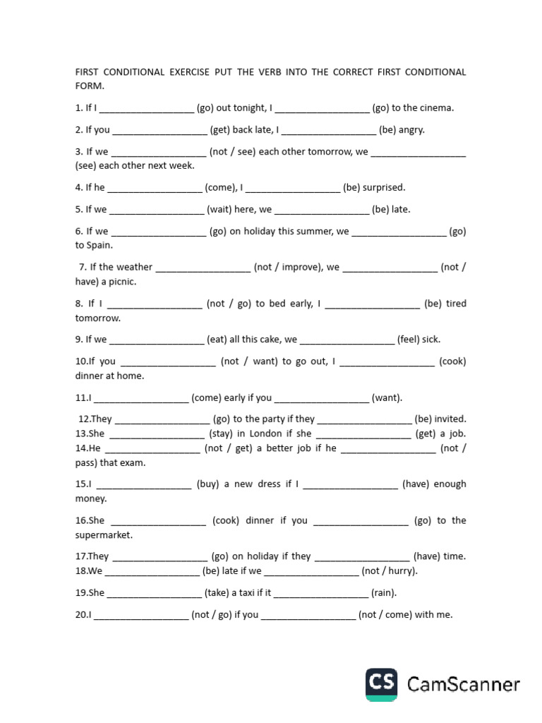 Zero and First Conditional Ex 4 | PDF