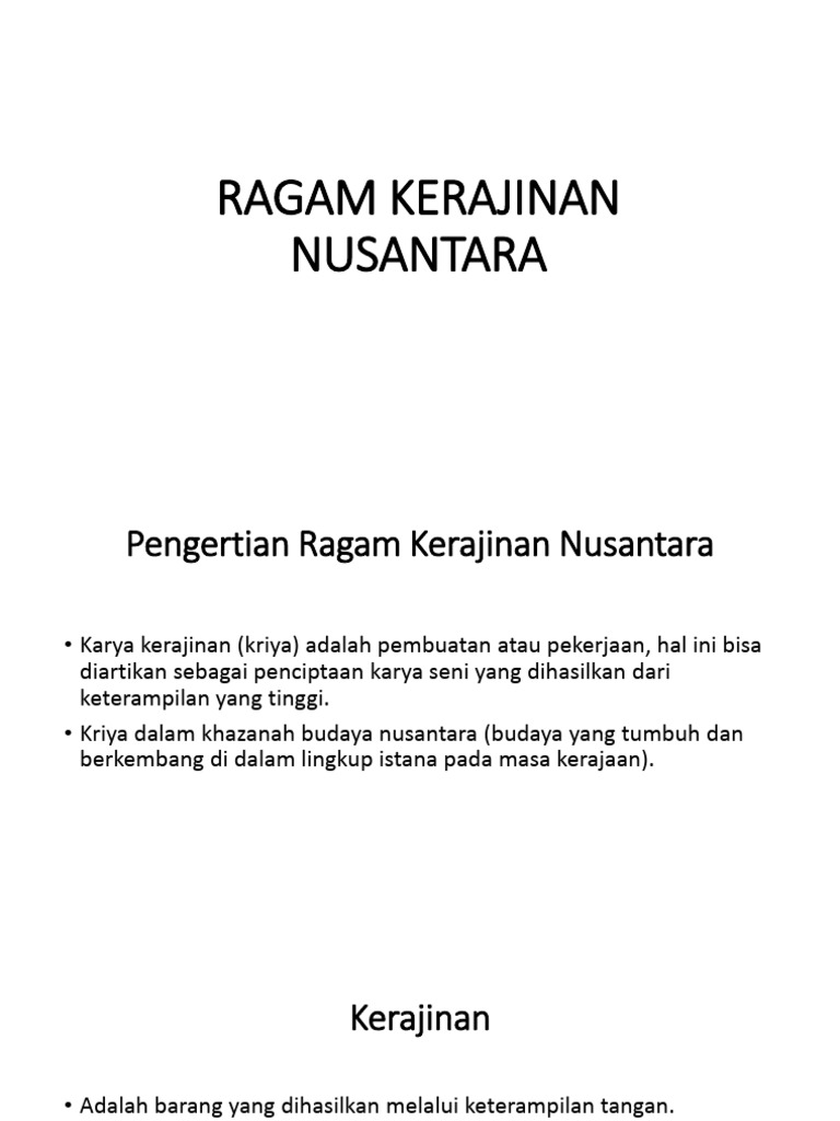 Ragam Kerajinan Nusantara 11 1 | PDF