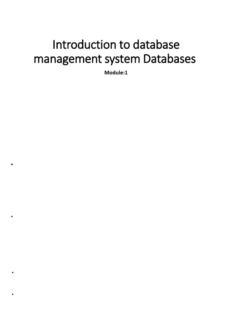 Mod 1databases (5th Sem) | PDF