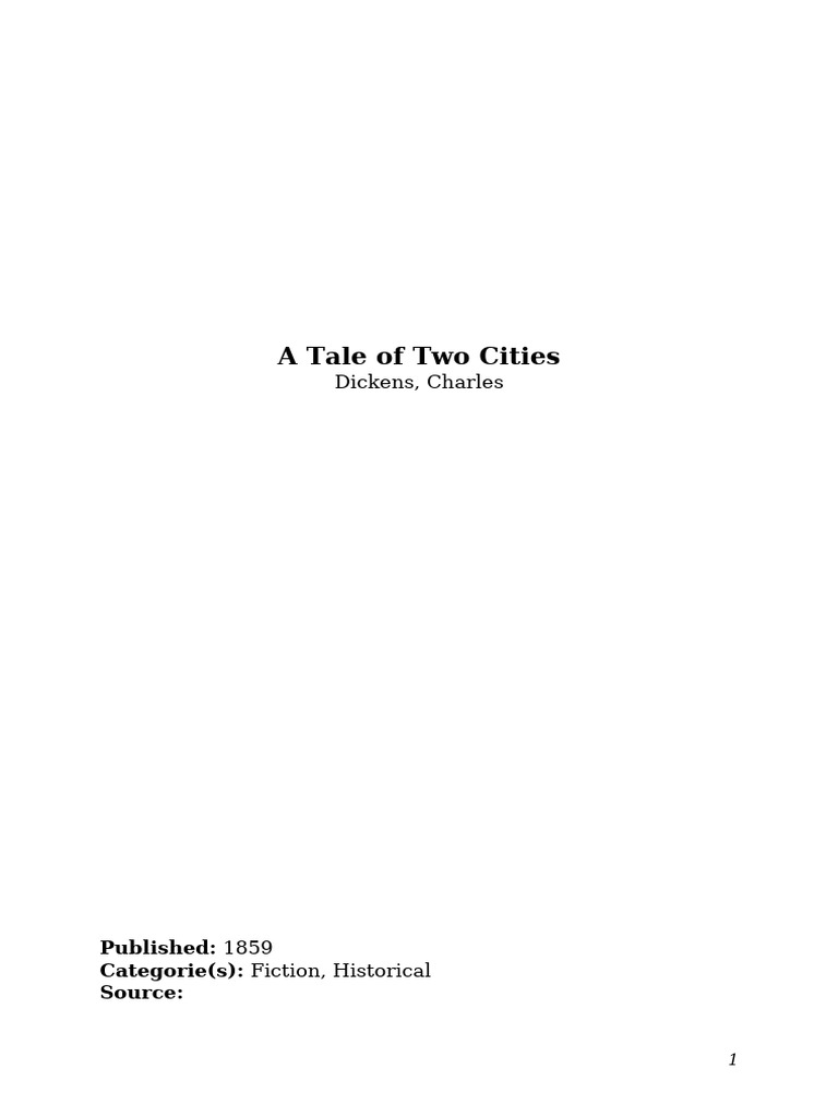 A Tale of Two Cities | PDF