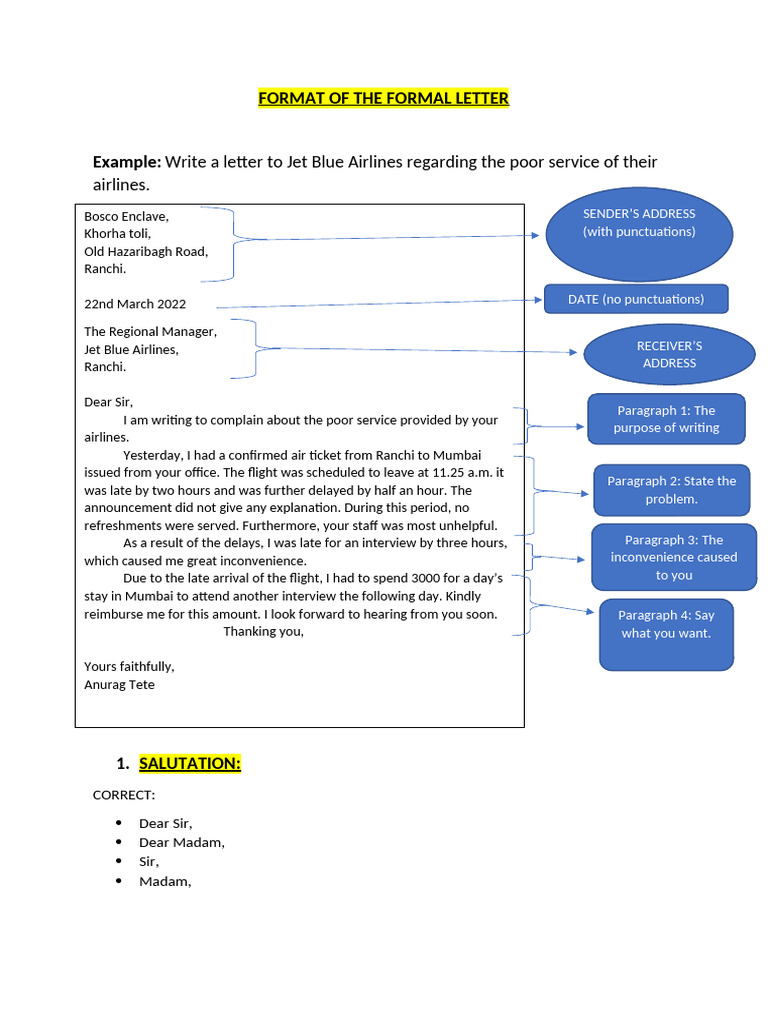 Format of The Formal and Informal Letter | PDF | Madam