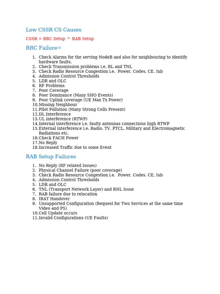 1 Low CSSR CS Causes | PDF
