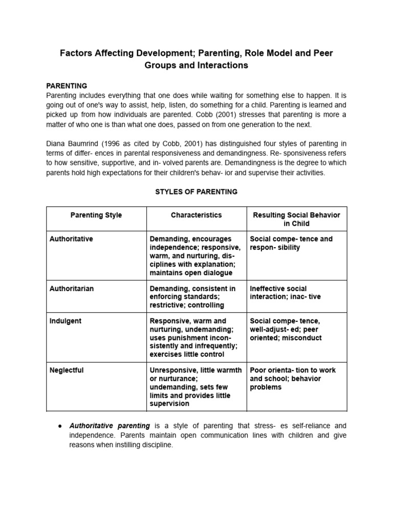 EDU-101 Factors Affecting Development | PDF | Parenting | Psychology