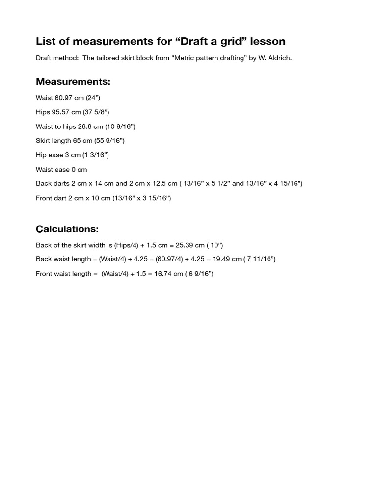 1.1 Draft A Grid Measurements and Calculations | PDF