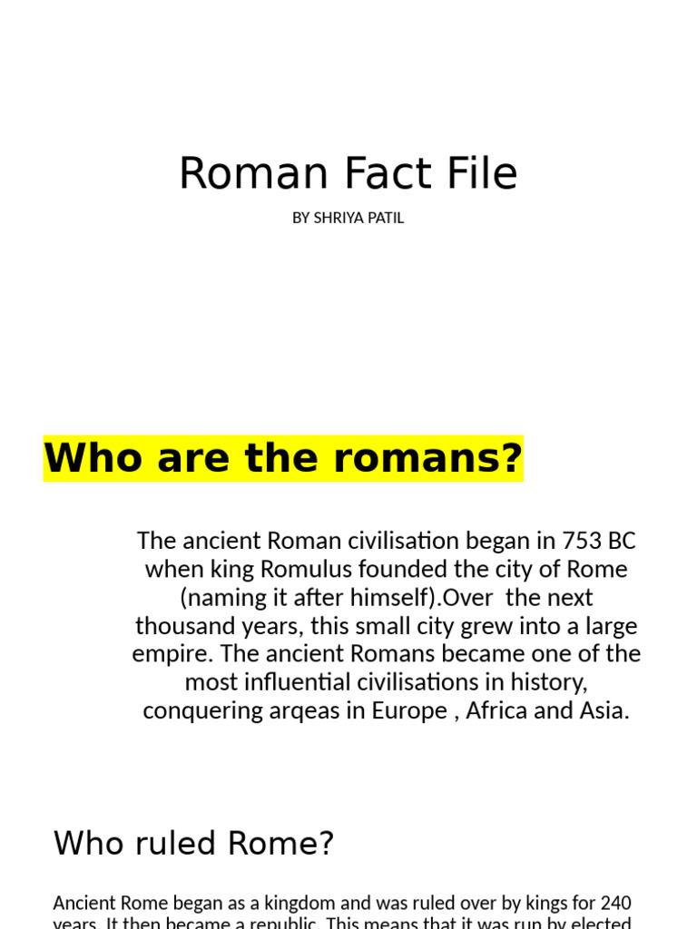 Roman Fact File 2 | PDF
