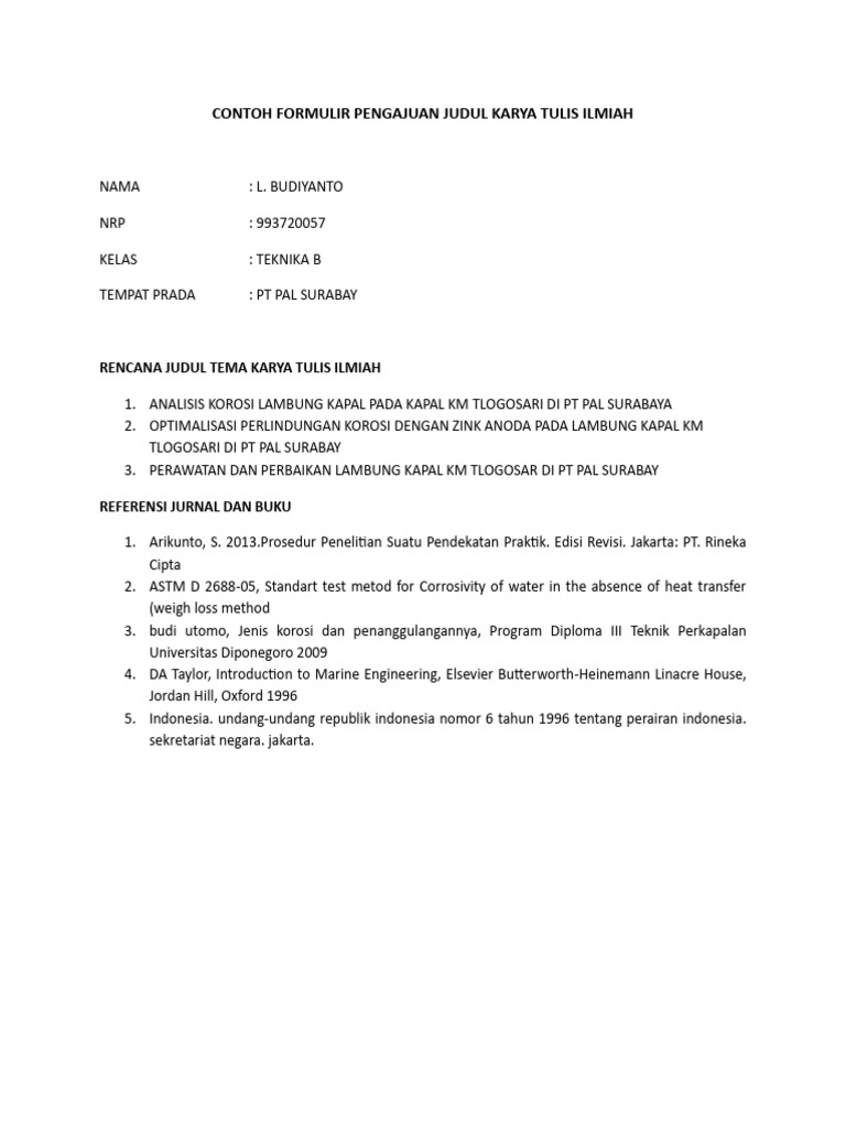Contoh Form Kti | PDF