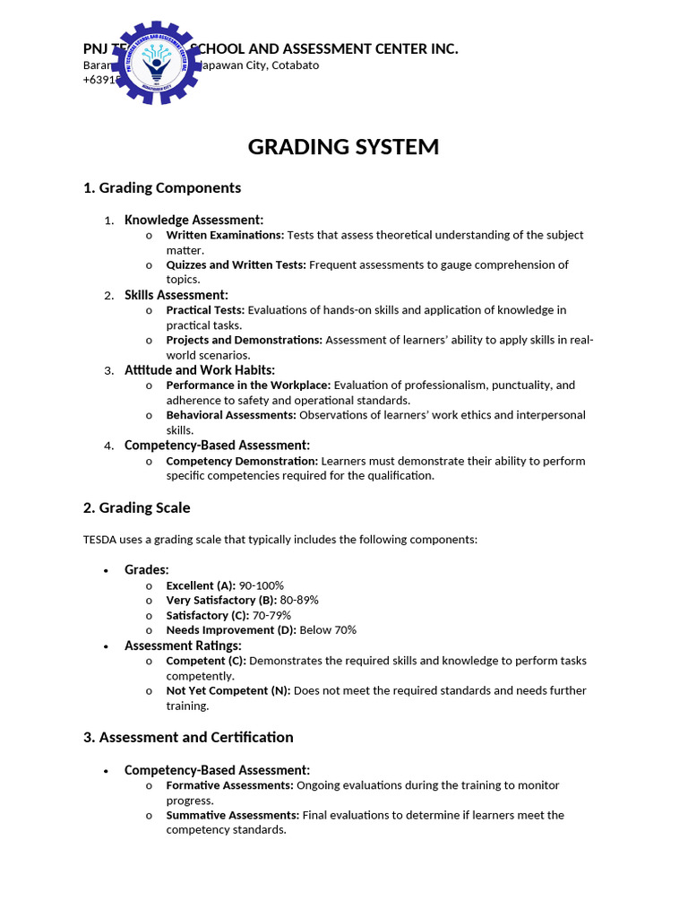 Documented Grading System | PDF