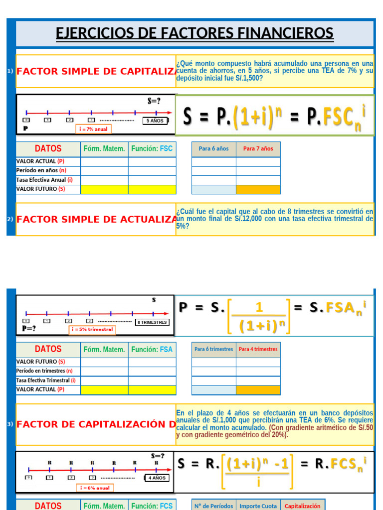 09 Clase 4 - Factores Financieros - Ejercicios | PDF