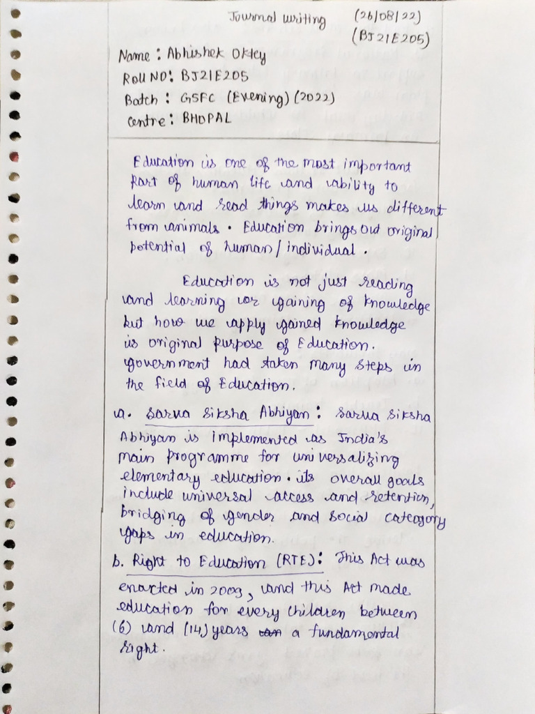 5 Journal Writing | PDF