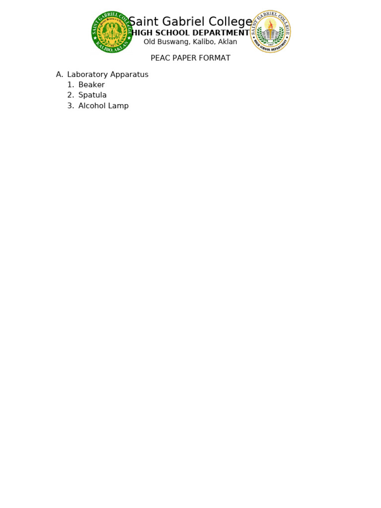 PEAC Format For File | PDF