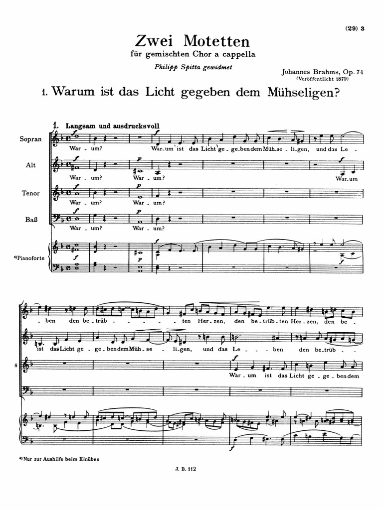 Brahms - Warum Ist Das Licht Gegeben | PDF