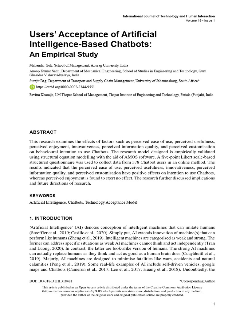 Users Acceptance of Artificial Intelligence-Based 4 | PDF