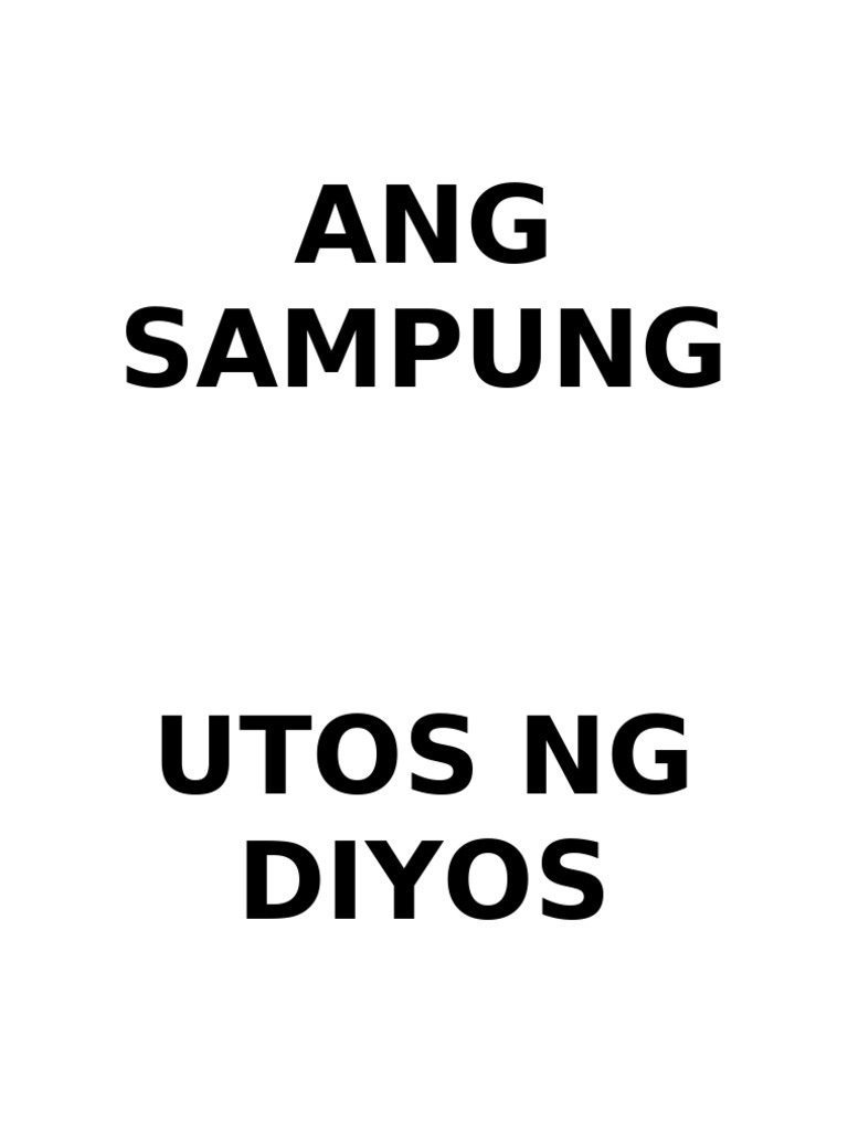 Ang Sampung Utos NG Diyos | PDF