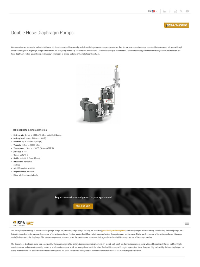 Double Hose-Diaphragm Pumps - Star Pump Alliance | PDF