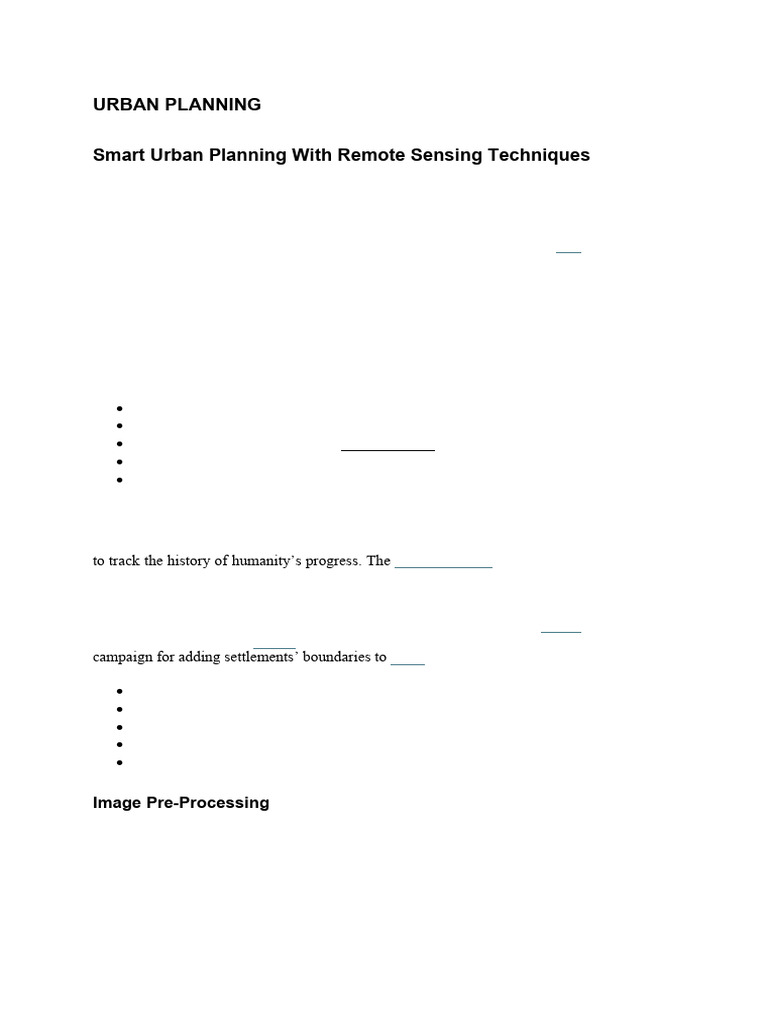 Smart Urban Planning With Remote Sensing Techniques | PDF