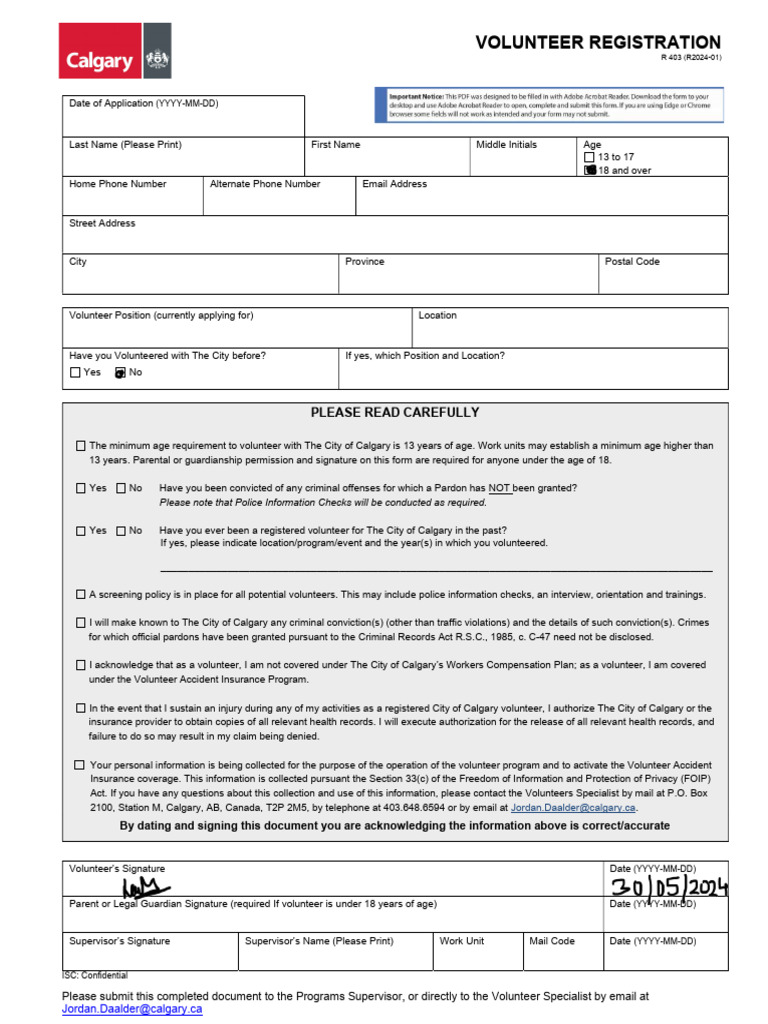 Volunteer Registration 2024 1 | PDF