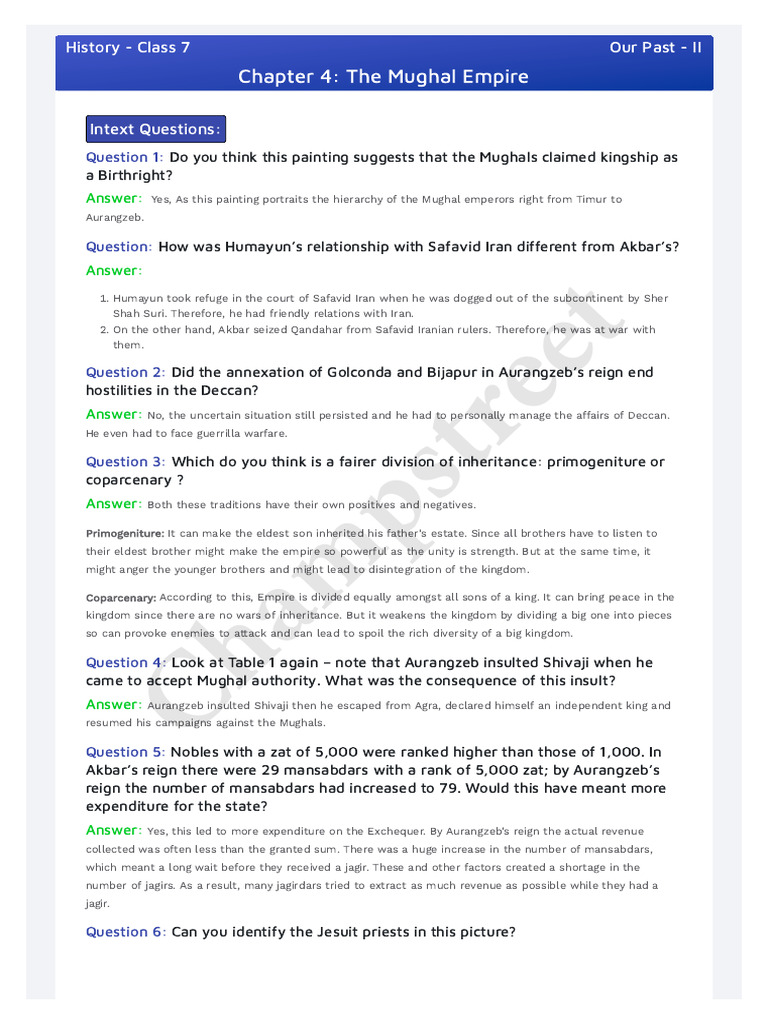 Chapter 4 The Mughal Empire | PDF