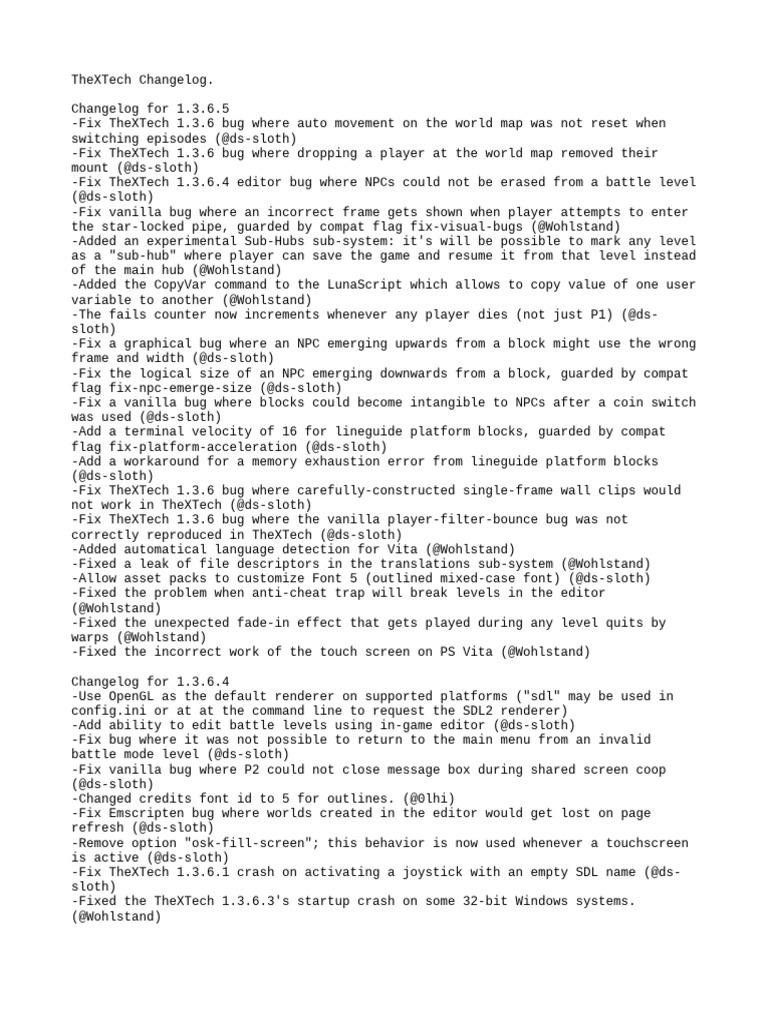 Changelog SMBX | PDF