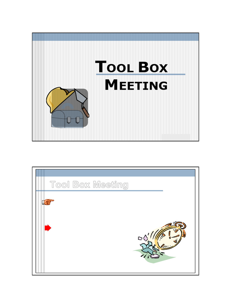 Tool Box Meeting | PDF