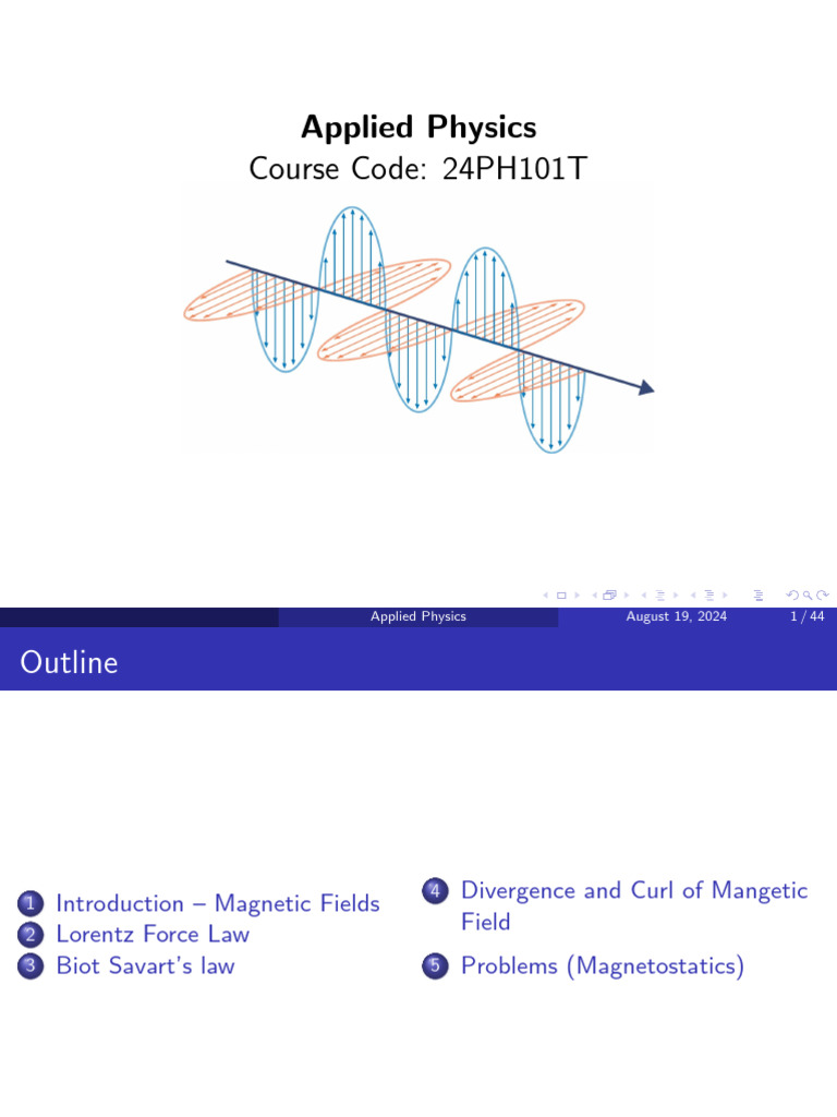 Applied Physics Topic3 TheMagneticField-2 | PDF