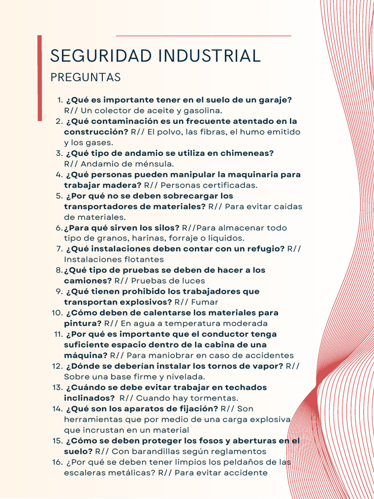 Preguntas Seguridad Industrial | PDF