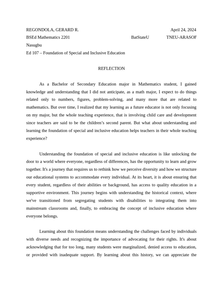 REGONDOL2 | PDF | Inclusion (Education) | Behavior Modification