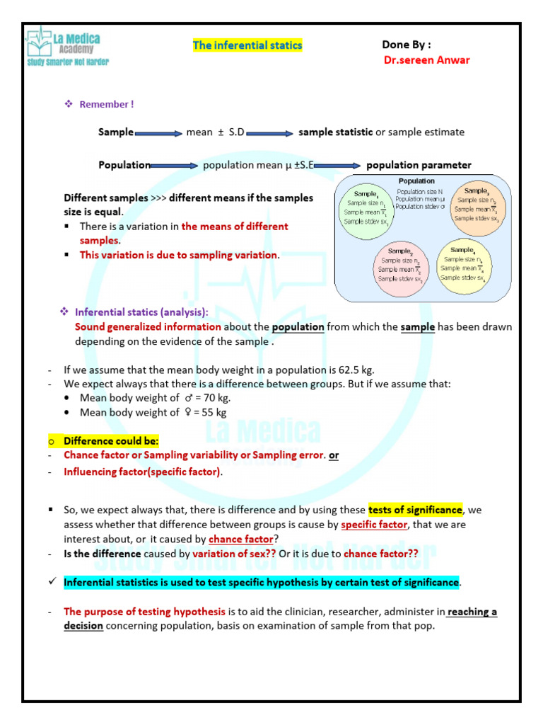 L10 - Inferential Statistics - 514008 | PDF