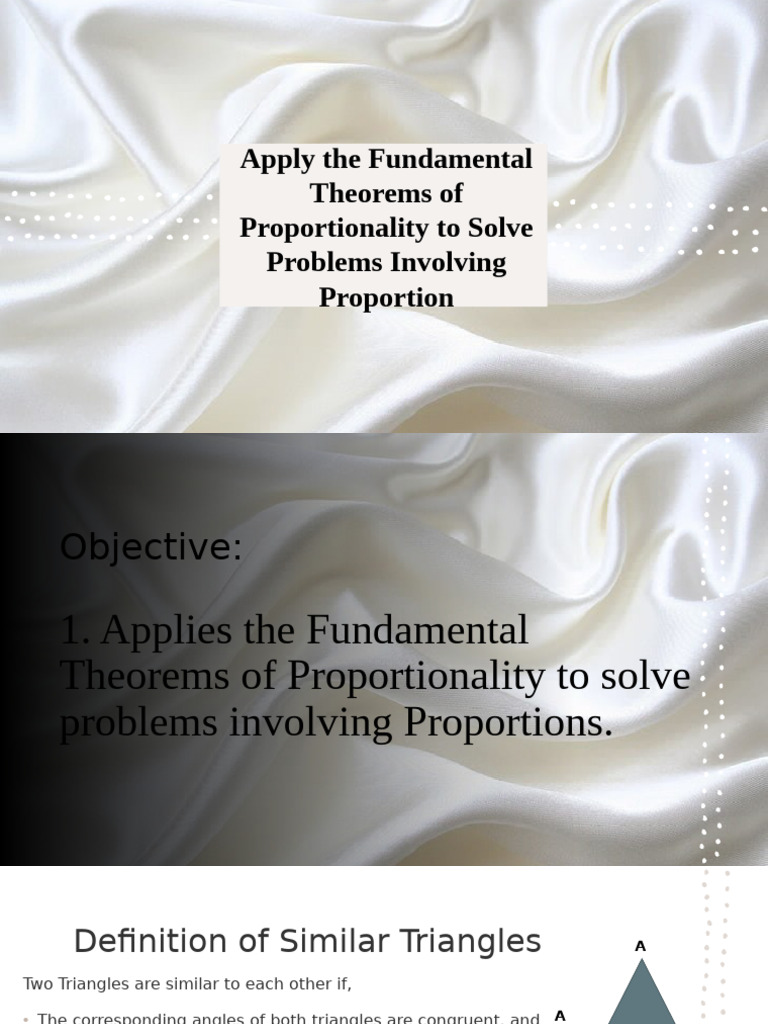 Apply The Fundamental Theorems of Proportionality To Solve | PDF