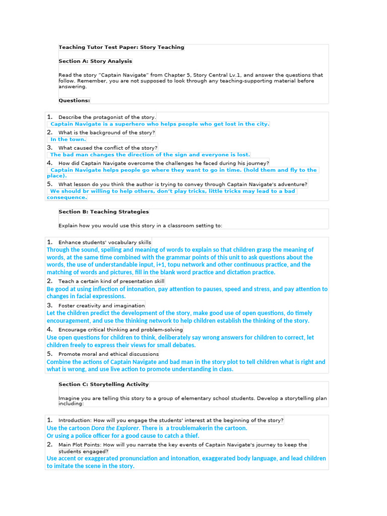 Avery Teaching Tutor Test Paper | PDF