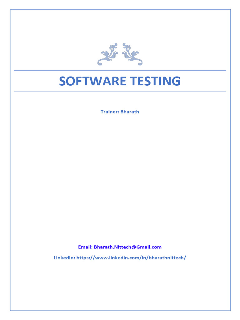 Software Testing Training -Notes V2.0 | PDF