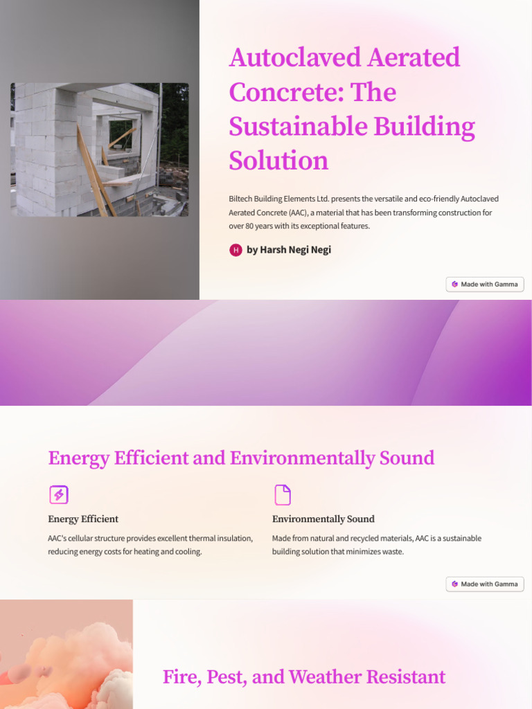 Autoclaved Aerated Concrete The Sustainable Building Solution | PDF